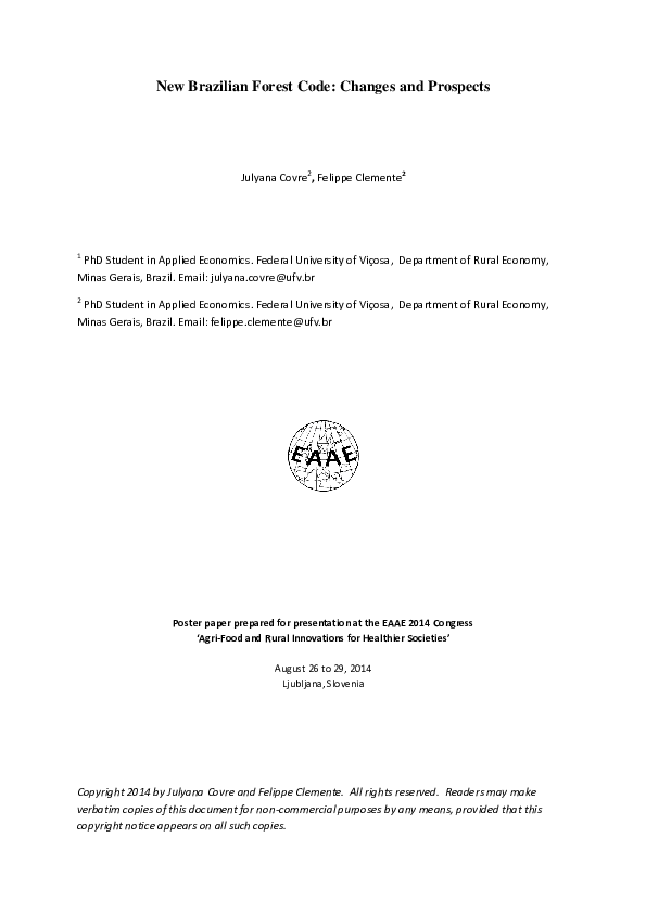(PDF) New Brazilian Forest Code: Changes and Prospects