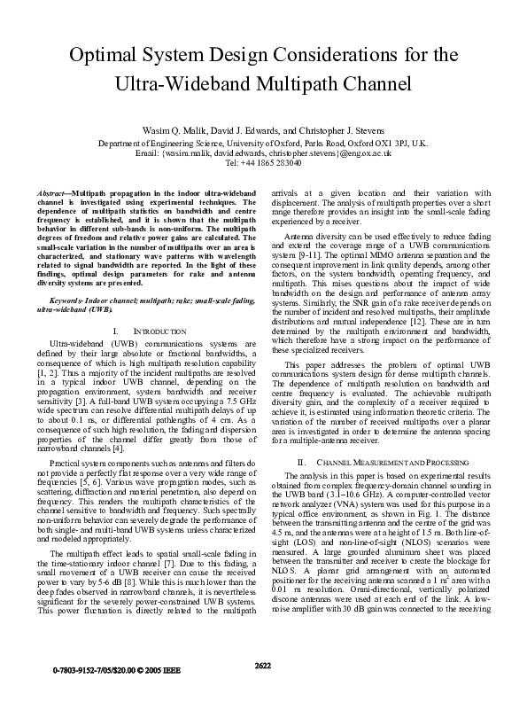 (PDF) Optimal system design considerations for the ultra-wideband ...