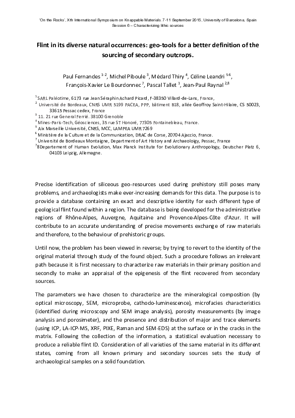 (PDF) Flint in its diverse natural occurrences: geo-­‐tools for a ...
