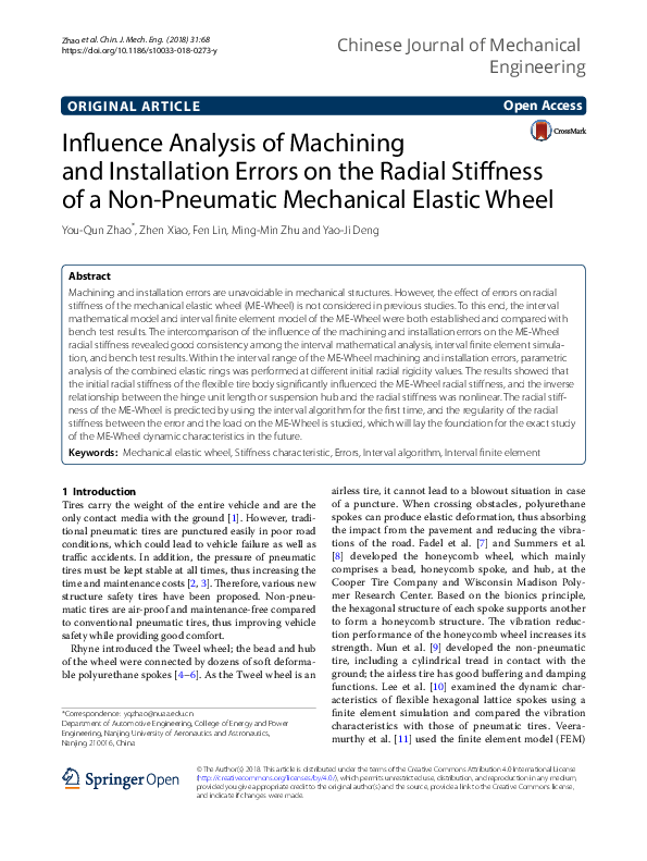 (PDF) Influence Analysis of Machining and Installation Errors on the ...