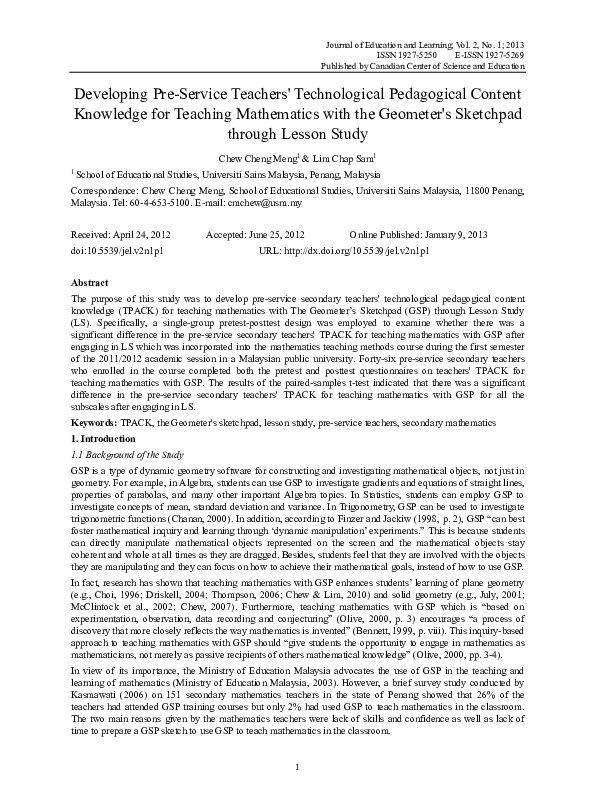 (PDF) Developing pre-service teachers’ technological, pedagogical and content knowledge through ...