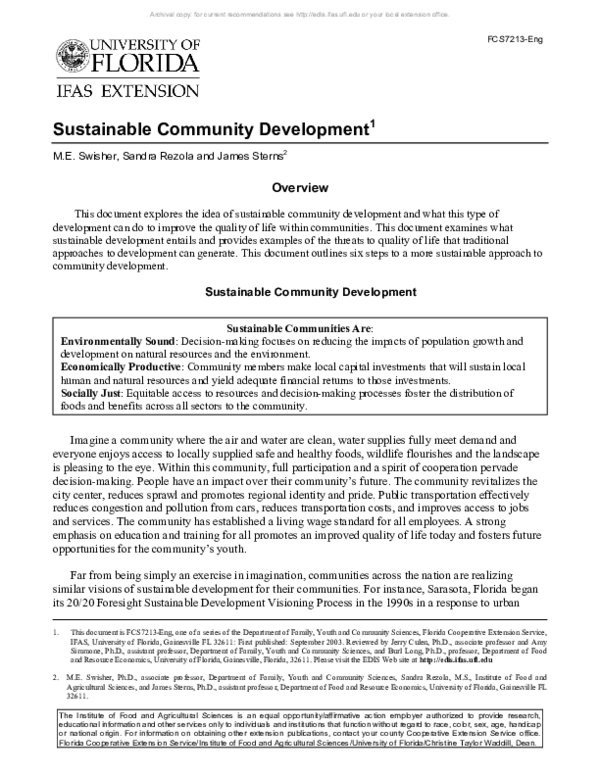 (PDF) Sustainable Community Development