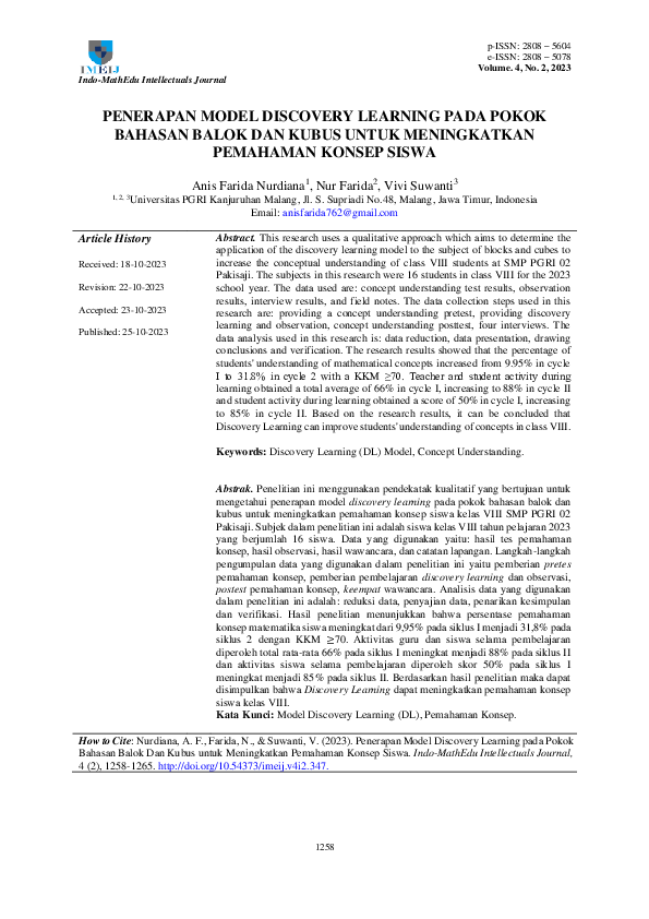 (PDF) Penerapan Model Discovery Learning pada Pokok Bahasan Balok Dan ...