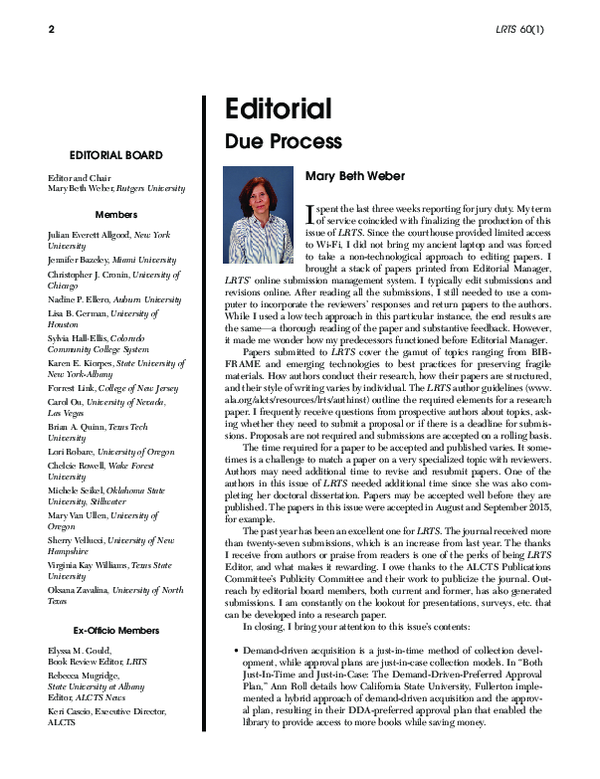 (PDF) Editorial: Due Process