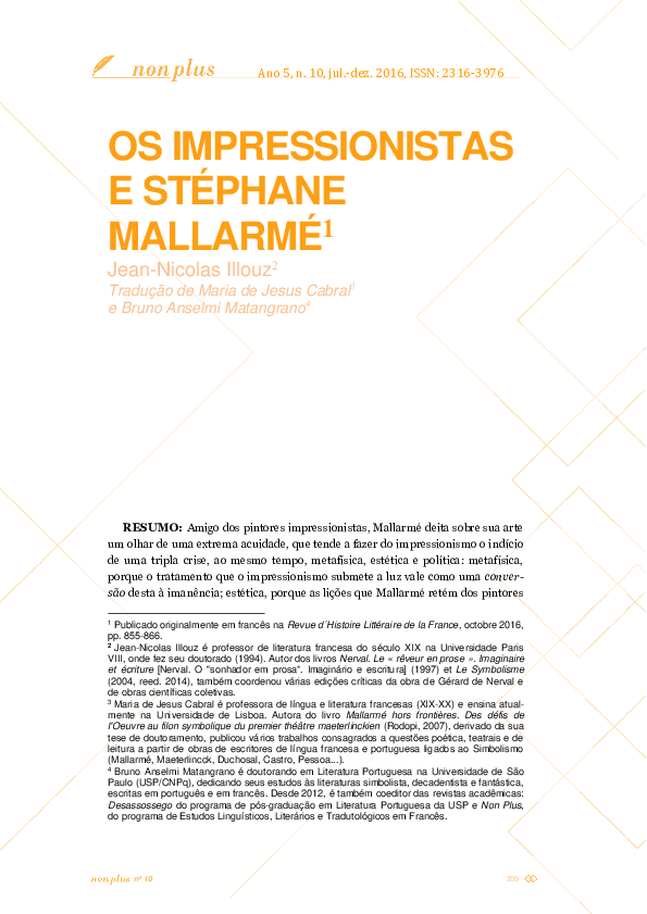 (PDF) Os Impressionistas e Stéphane Mallarmé