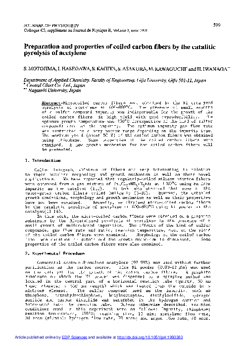 (PDF) Preparation and properties of coiled carbon fibers by the ...