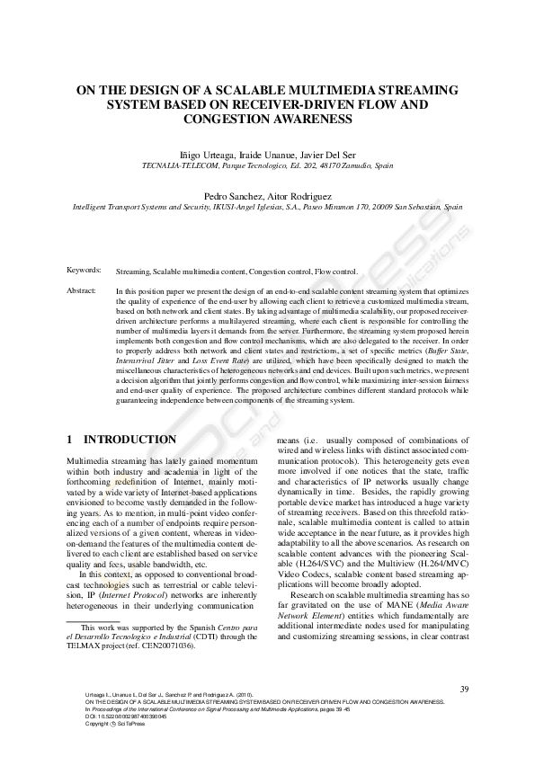 (PDF) On the design of a scalable multimedia streaming system based on receiver-driven flow and ...