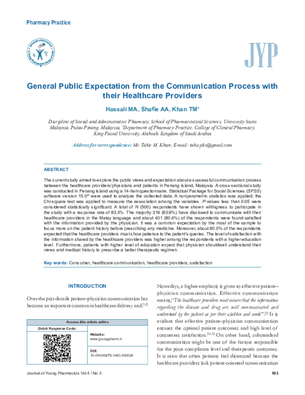 (PDF) General Public Expectation from the Communication Process with ...