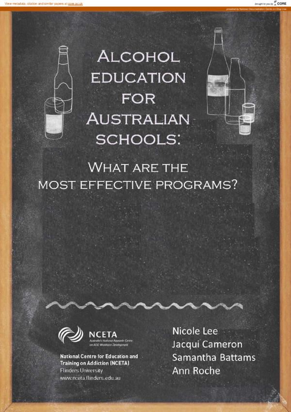 (PDF) Alcohol education for Australian schools: What are the most ...