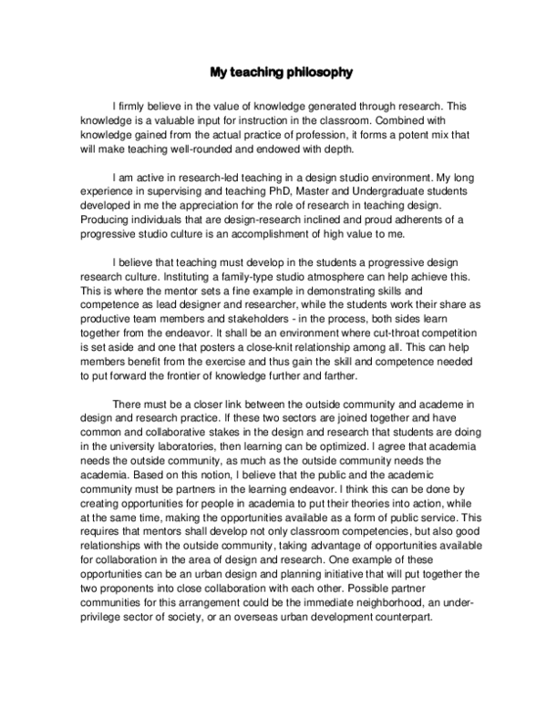 (PDF) My Teaching Philosophy