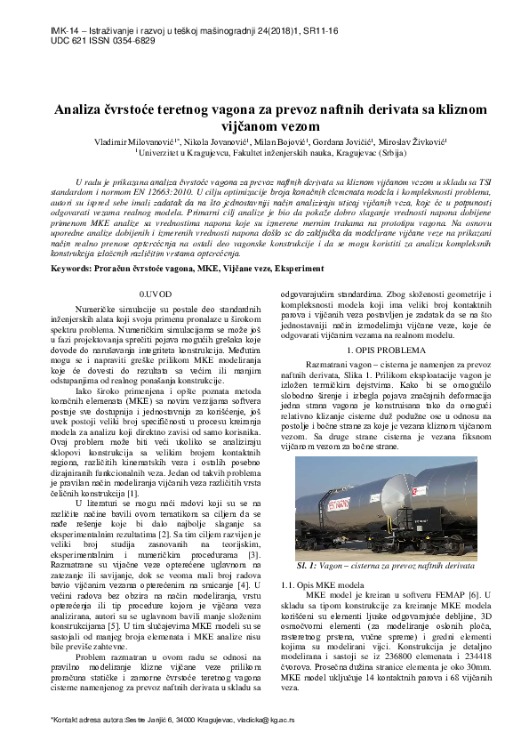 (PDF) Strength analysis of the freight wagon for the transport of petroleum products with a ...