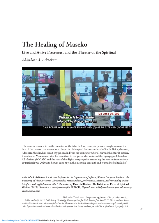 (PDF) The Healing of Maseko