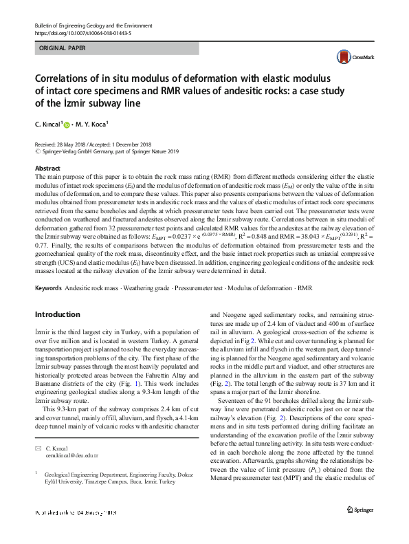 (PDF) Correlations of in situ modulus of deformation with elastic modulus of intact core ...