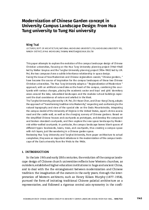 (PDF) Modernization of Chinese Garden concept in University Campus ...