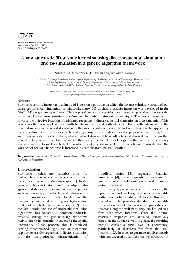 Pdf A New Stochastic 3d Seismic Inversion Using Direct Sequential Simulation And Co Simulation 