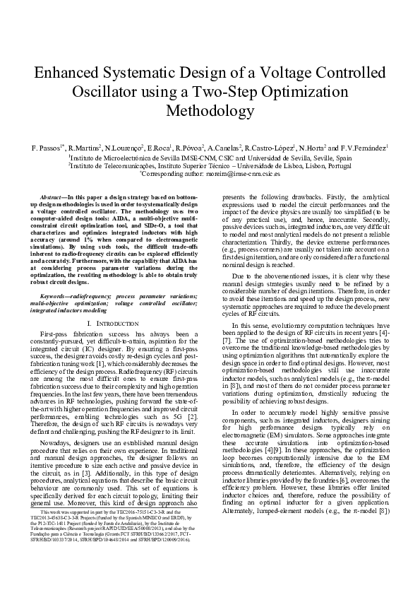 (PDF) Enhanced systematic design of a voltage controlled oscillator using a two-step ...