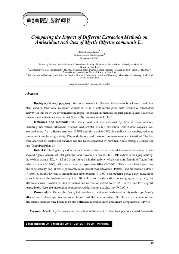 (PDF) Comparing the impact of different extraction methods on ...