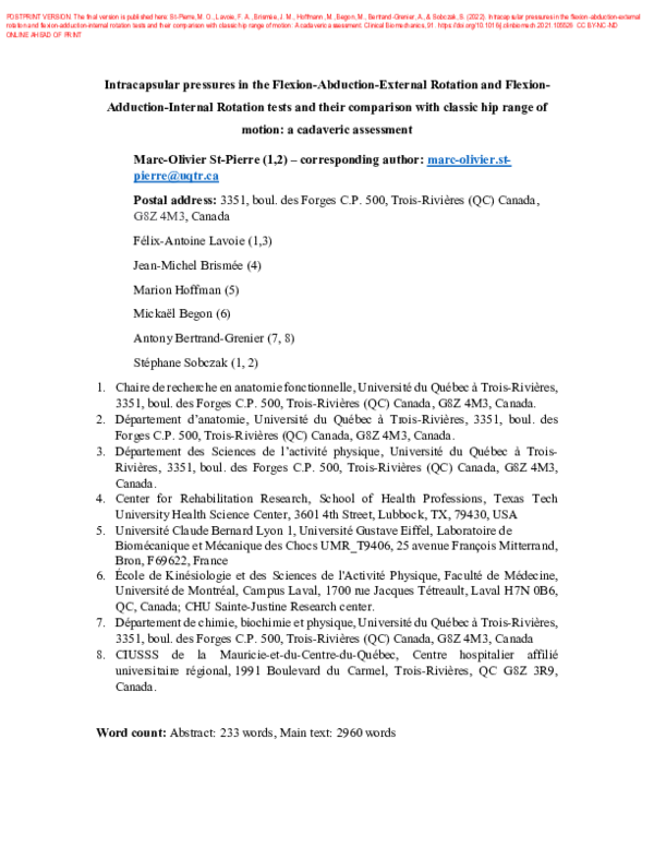 (PDF) Intracapsular pressures in the flexion-abduction-external ...