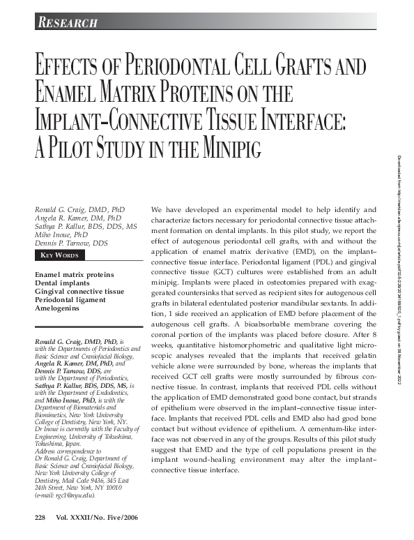 (PDF) Effects of Periodontal Cell Grafts and Enamel Matrix Proteins on ...