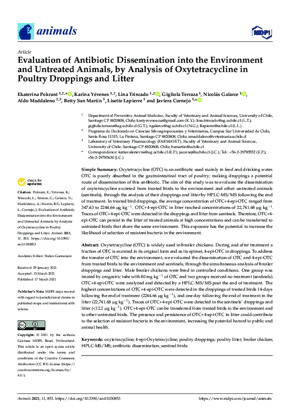 (PDF) Evaluation of Antibiotic Dissemination into the Environment and ...