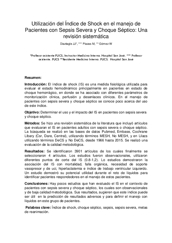 (PDF) Utilización del índice de shock en el manejo de pacientes con ...