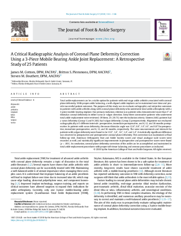 (PDF) A Critical Radiographic Analysis of Coronal Plane Deformity ...