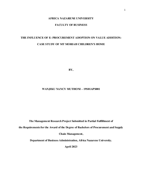 (PDF) Value Addition Case Study