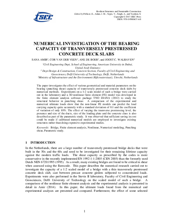 (PDF) Numerical Investigation of the Bearing Capacity of Transversely Prestressed Concrete Deck ...