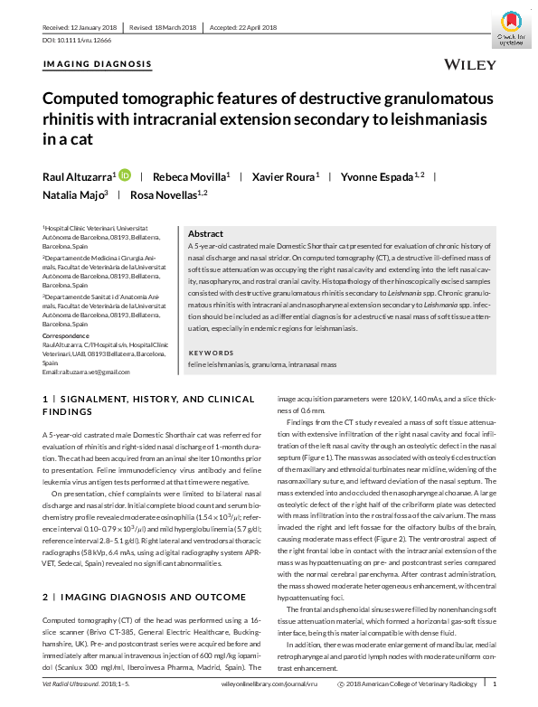 (PDF) Computed tomographic features of destructive granulomatous ...