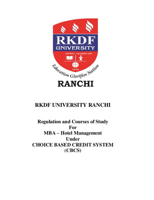 (PDF) MBA Hotel Management