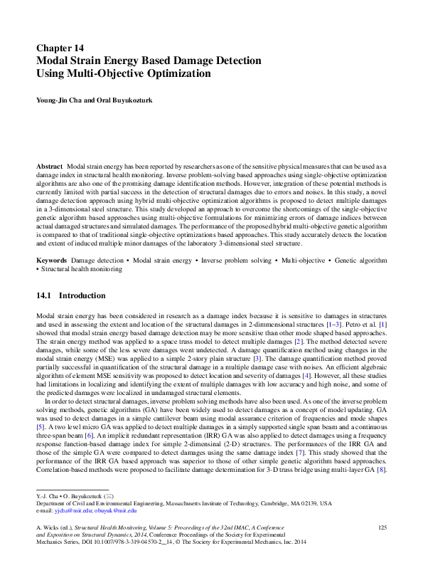 (PDF) Modal Strain Energy Based Damage Detection Using Multi-Objective Optimization