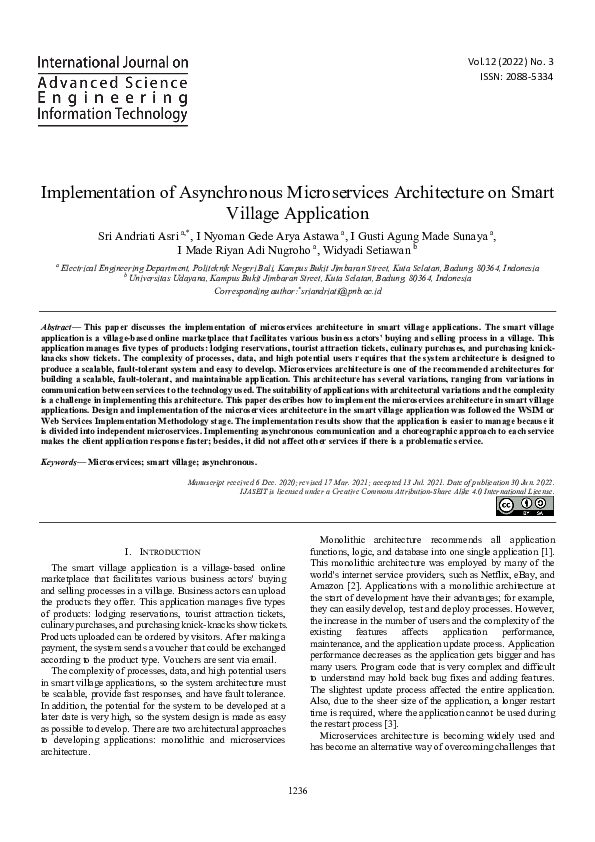 Pdf Implementation Of Asynchronous Microservices Architecture On
