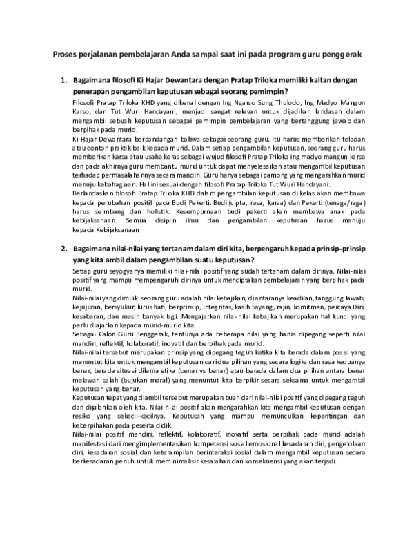(PDF) Proses perjalanan pembelajaran program guru penggerak