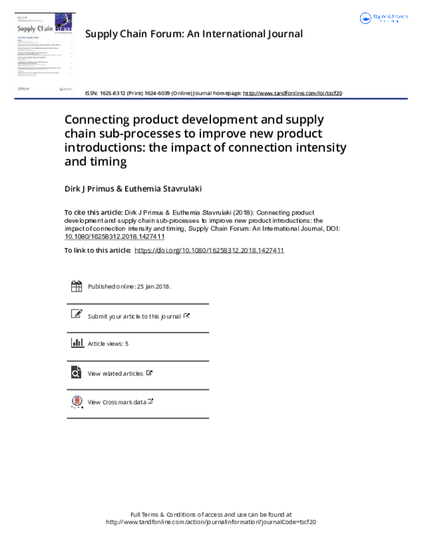(PDF) Connecting product development and supply chain sub-processes to ...