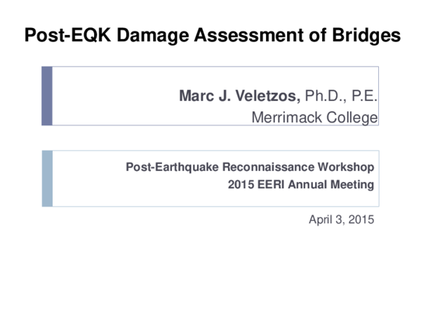 (PDF) Post-EQK Damage Assessment of Bridges