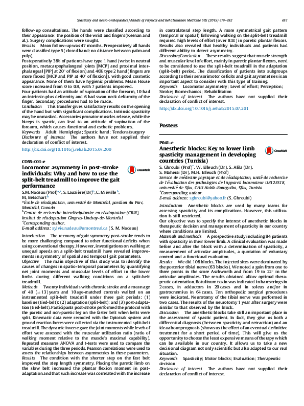 (PDF) Improving Gait in Post-Stroke Patients Using Split-Belt Treadmill