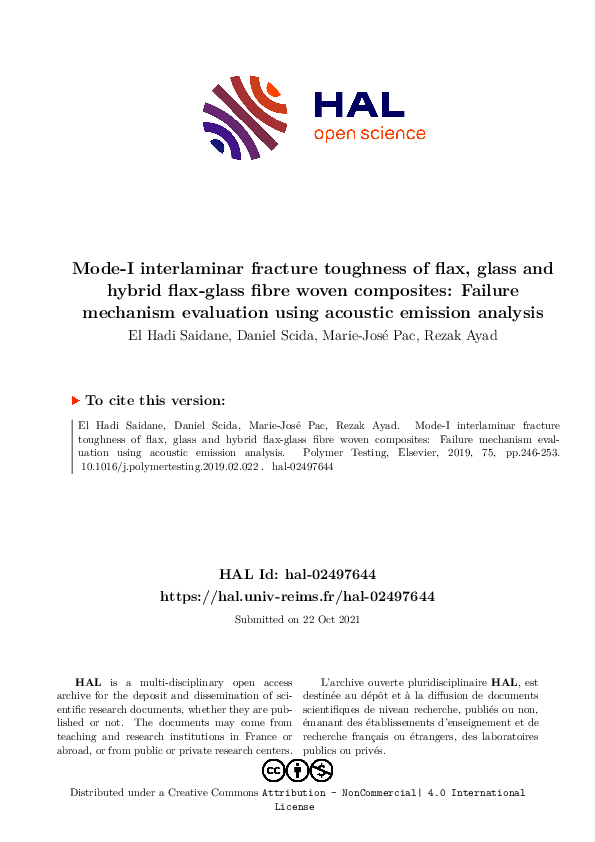 (PDF) Mode-I interlaminar fracture toughness of flax, glass and hybrid ...