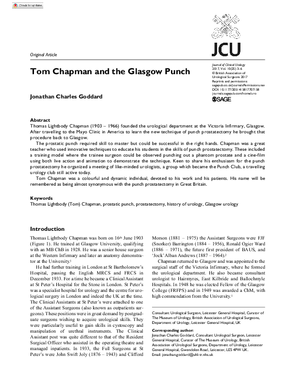 (PDF) Tom Chapman and the Glasgow Punch | Jonathan Goddard - Academia.edu