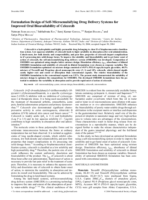 (PDF) Formulation Design of Self-Microemulsifying Drug Delivery Systems ...