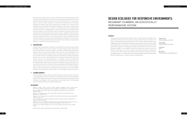 (PDF) Design Ecologies for Responsive Environments: Resonant Chamber ...