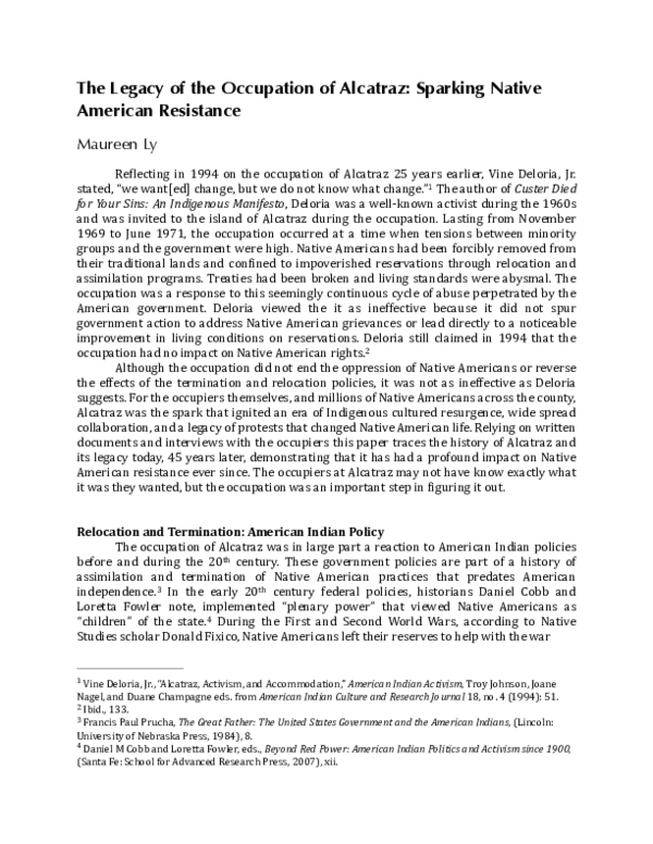 (PDF) The Journey to and After Alcatraz: The Legacy of the Occupation ...
