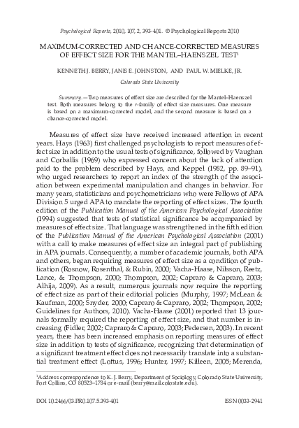 (PDF) Maximum-Corrected and Chance-Corrected Measures of Effect Size ...