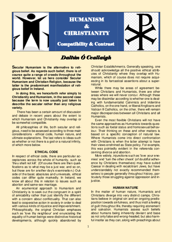 (PDF) Humanism & Christianity