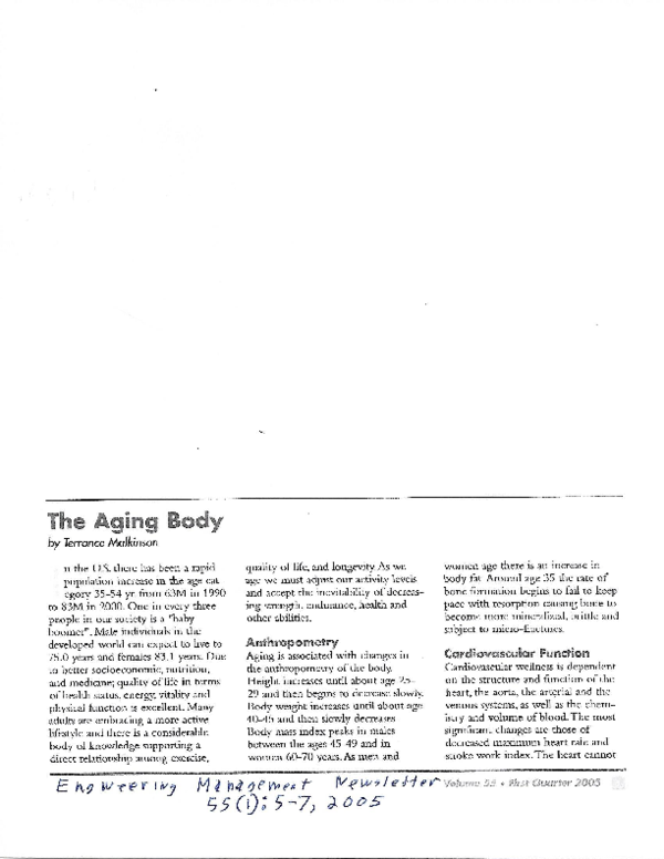 (PDF) The Aging Body
