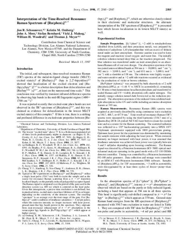 (PDF) Interpretation of the Time-Resolved Resonance Raman Spectrum of ...
