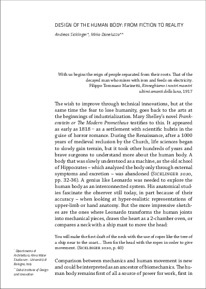 (PDF) DESIGN OF THE HUMAN BODY: FROM FICTION TO REALITY