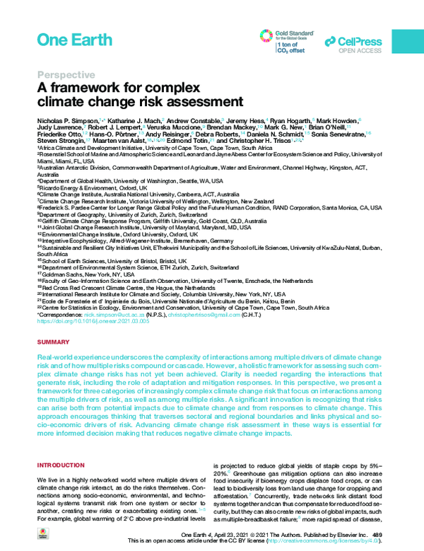 (PDF) A framework for complex climate change risk assessment | Robert Lempert - Academia.edu