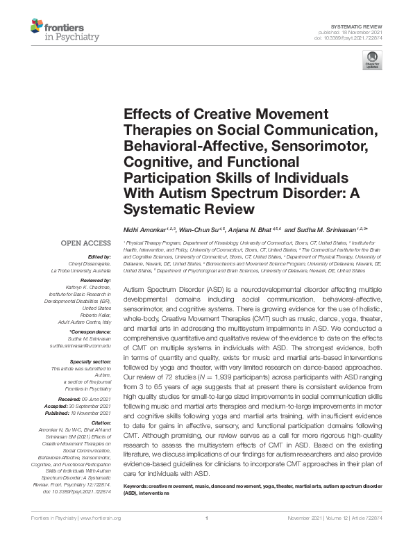 (PDF) Effects of Creative Movement Therapies on Social Communication ...