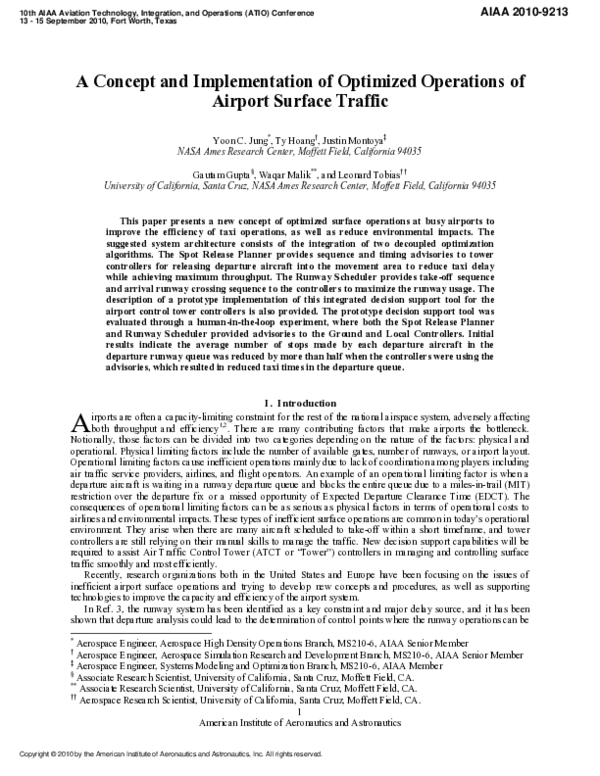 (PDF) A Concept and Implementation of Optimized Operations of Airport ...
