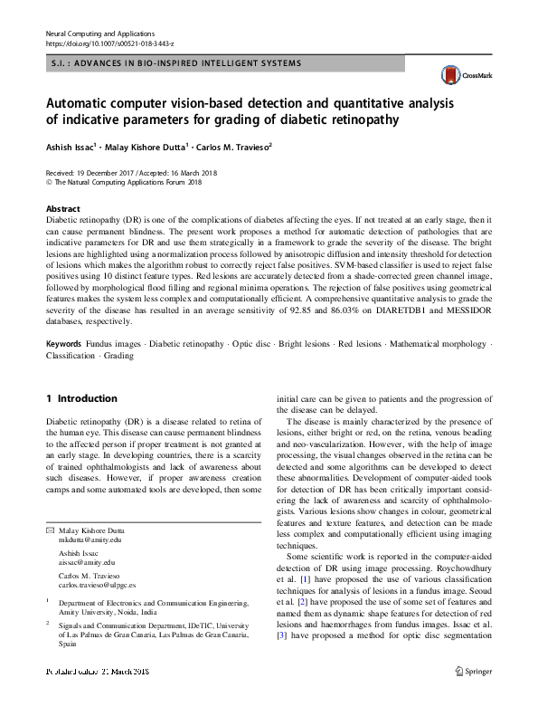 (PDF) Automatic computer vision-based detection and quantitative ...